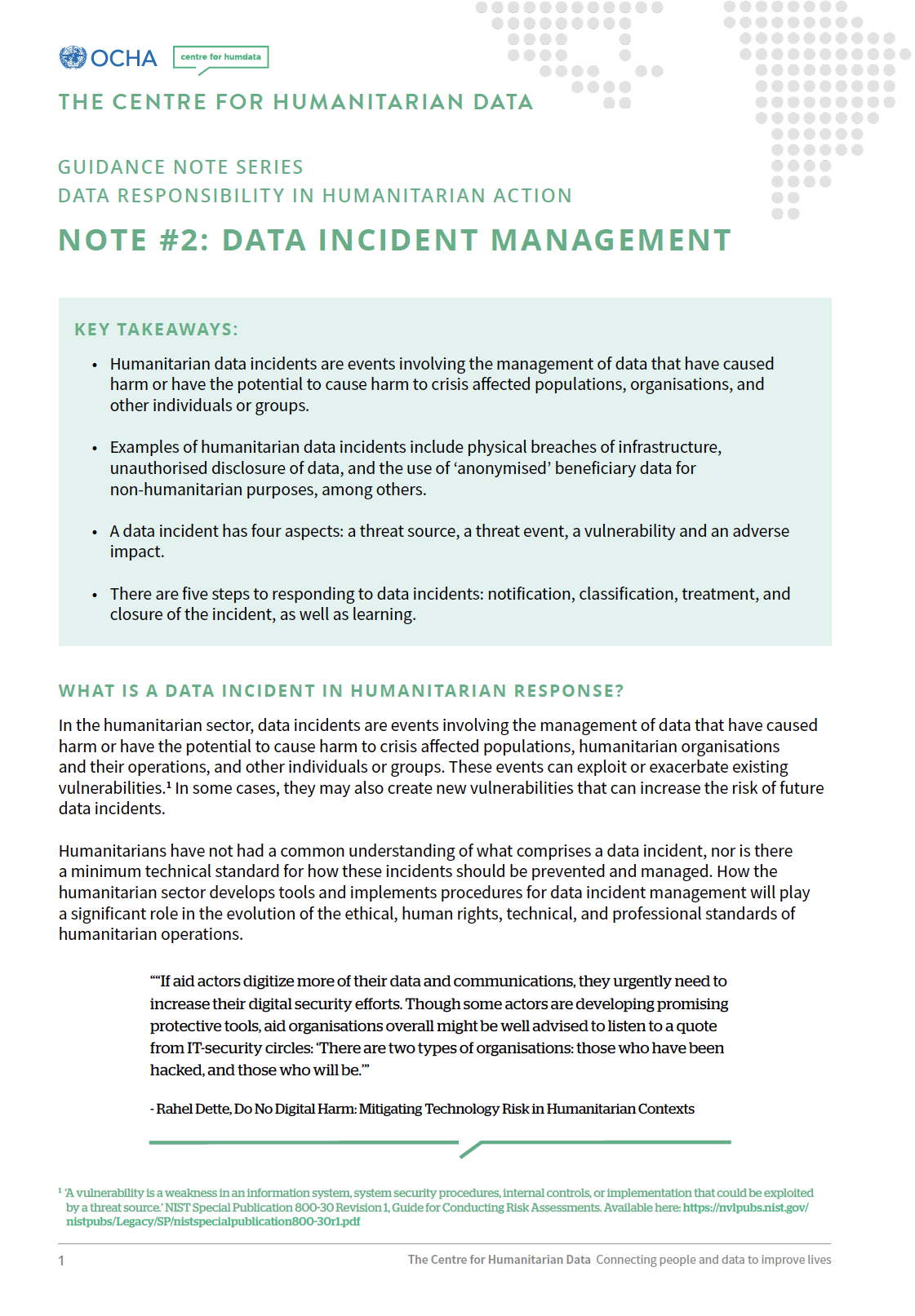 Data Incident Management – The Centre for Humanitarian Data