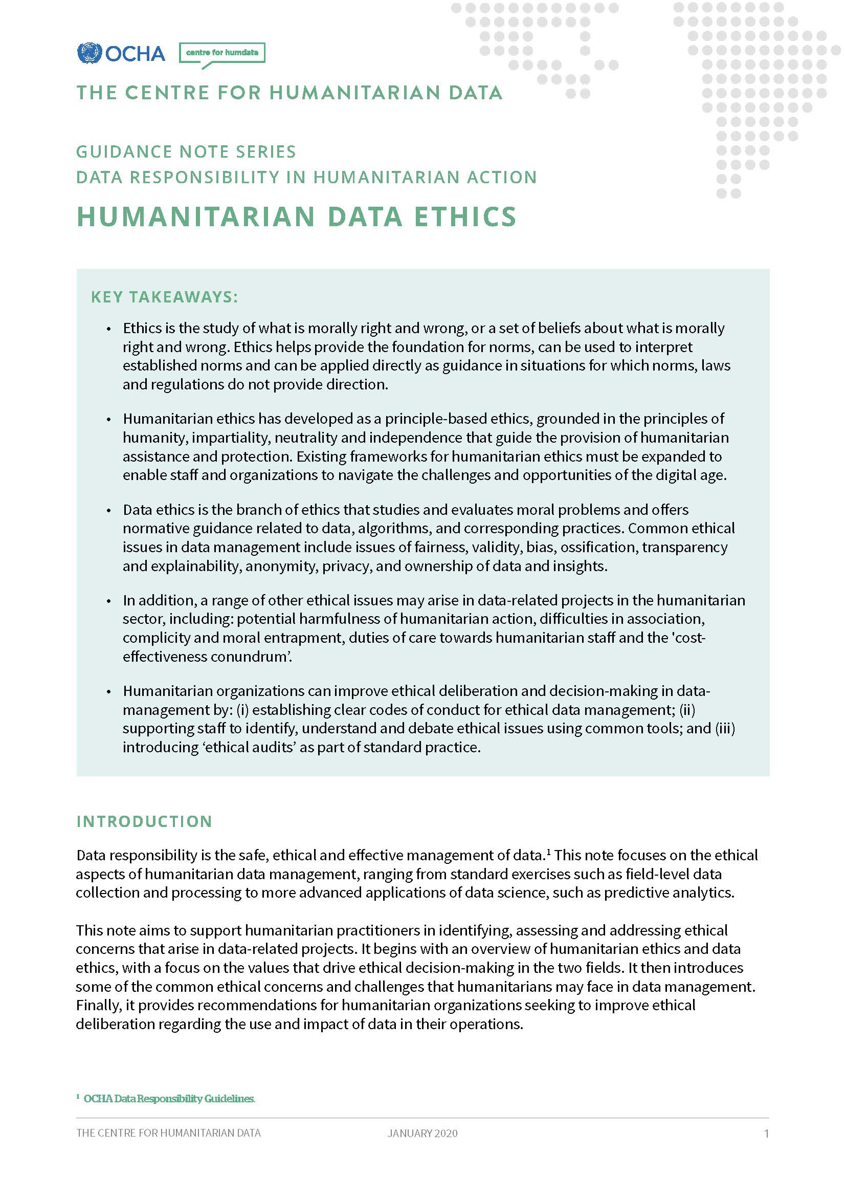 Humanitarian Data Ethics – The Centre for Humanitarian Data