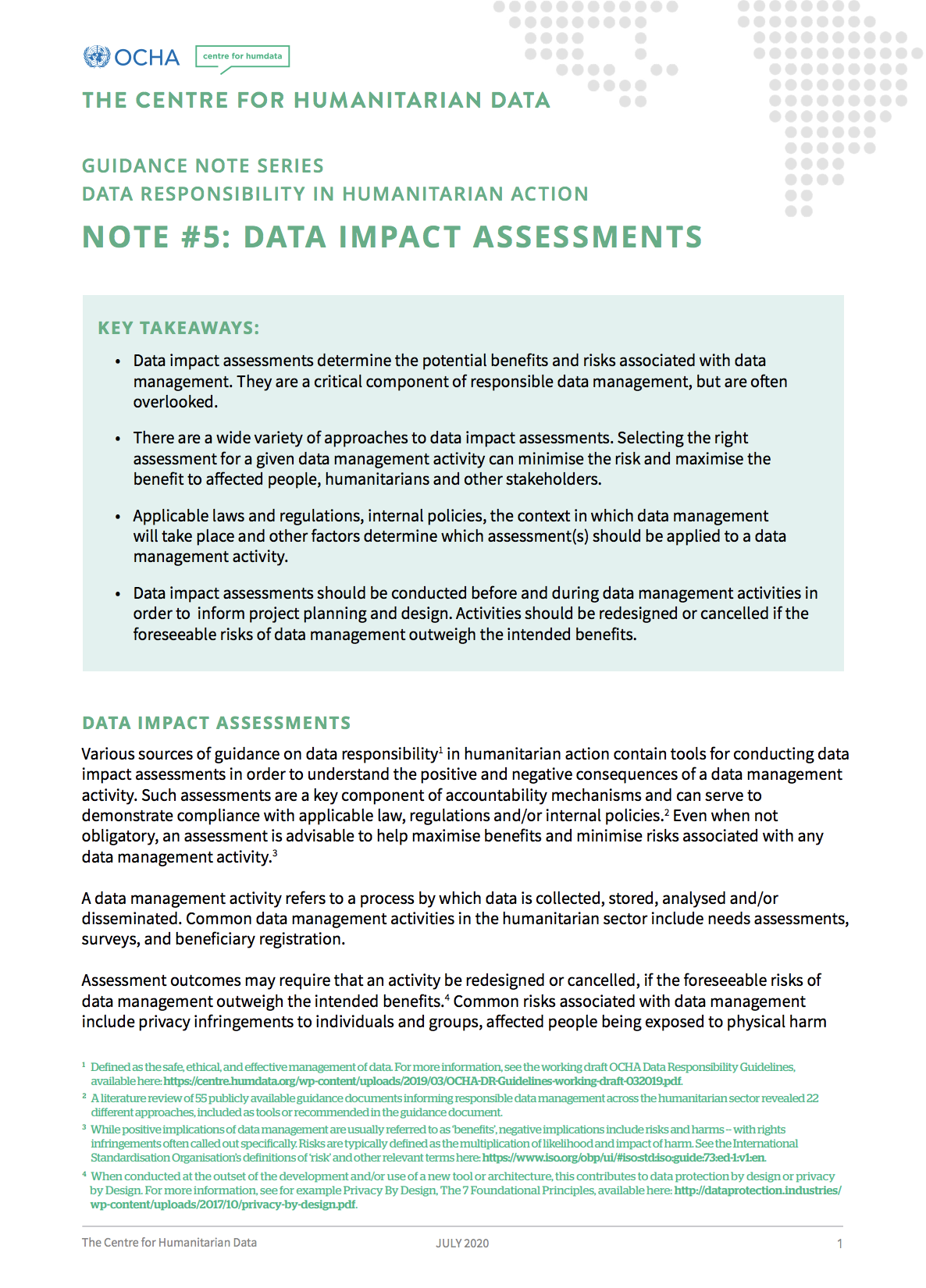 Data Impact Assessments – The Centre for Humanitarian Data