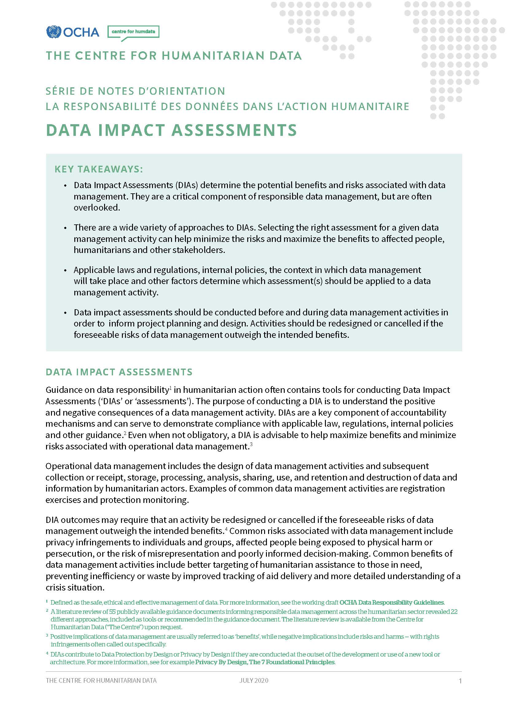 Data Impact Assessments – The Centre for Humanitarian Data