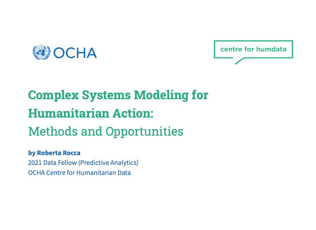 Complex systems modeling for humanitarian action – The Centre for ...